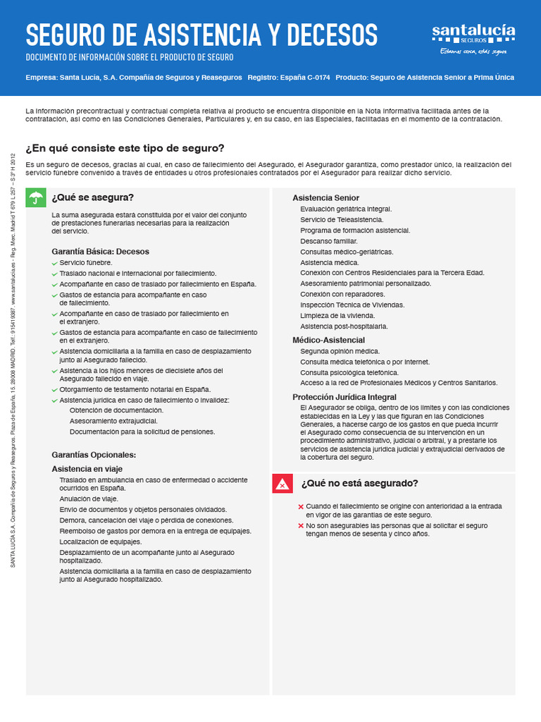 Seguro de Asistencia y Decesos | PDF | Seguro | Reaseguro