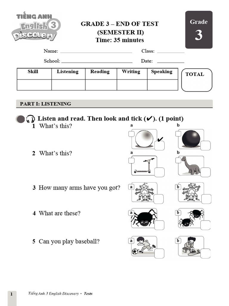 Grade 3 - End of Test-Semester Ii-A | PDF