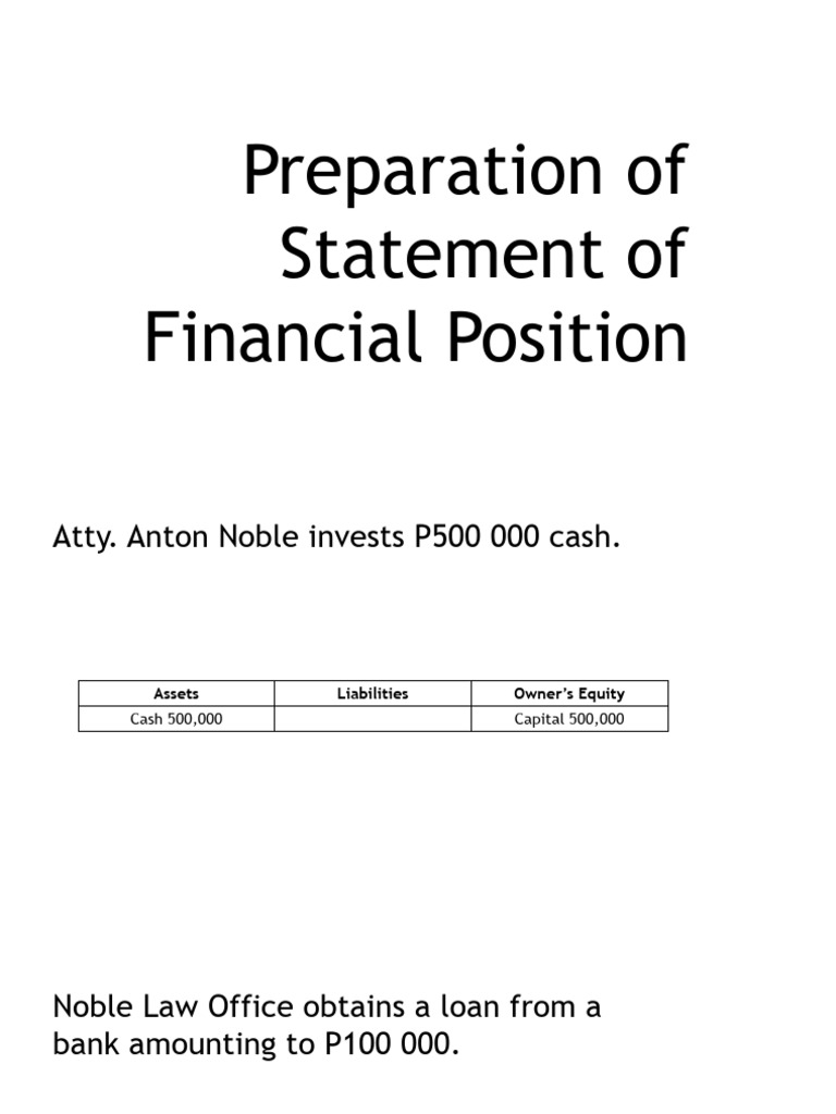 Preparation of Statement of Financial Position | PDF | Debits And ...