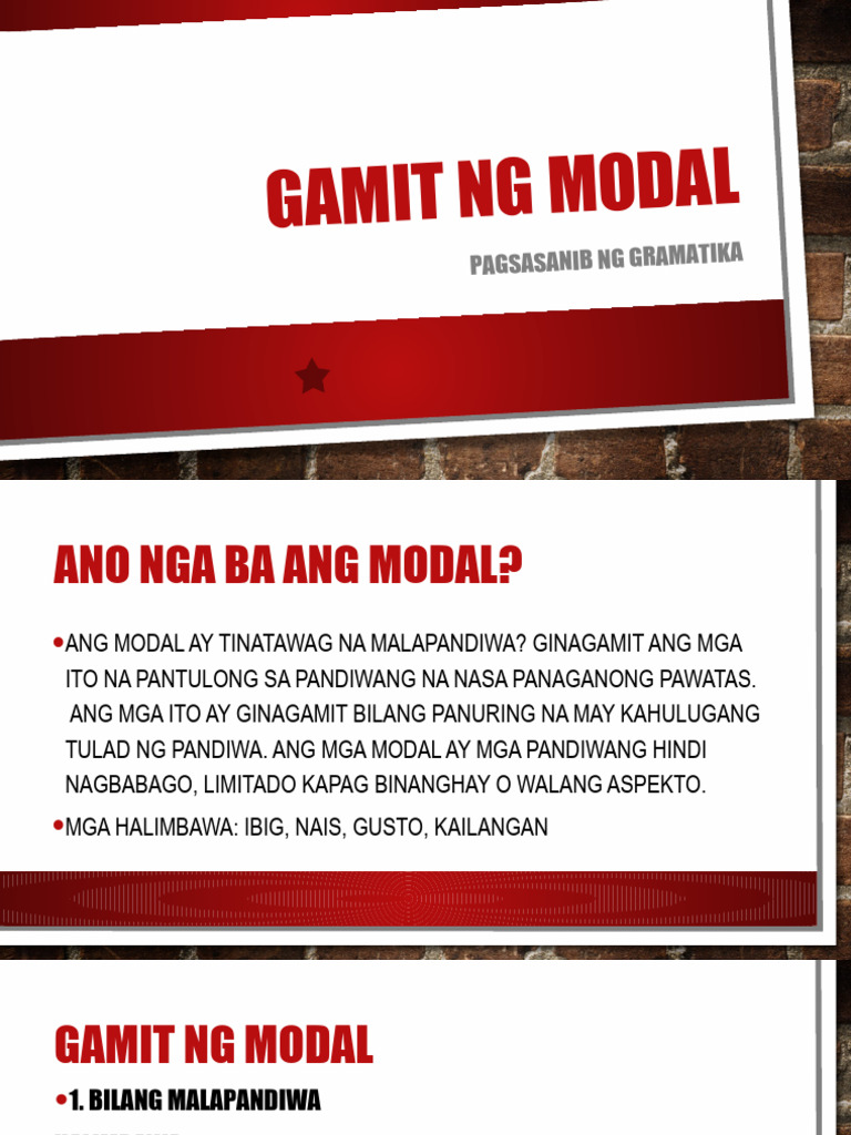 Gamit NG Modal | PDF