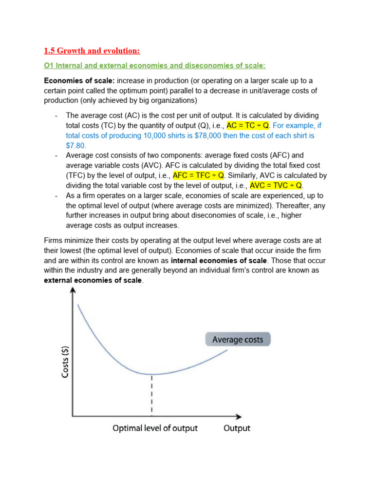Economies and Diseconomies of Scale | PDF | Franchising | Mergers And ...