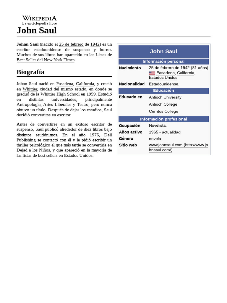 John Saul | PDF | Clásicos | Ficción general