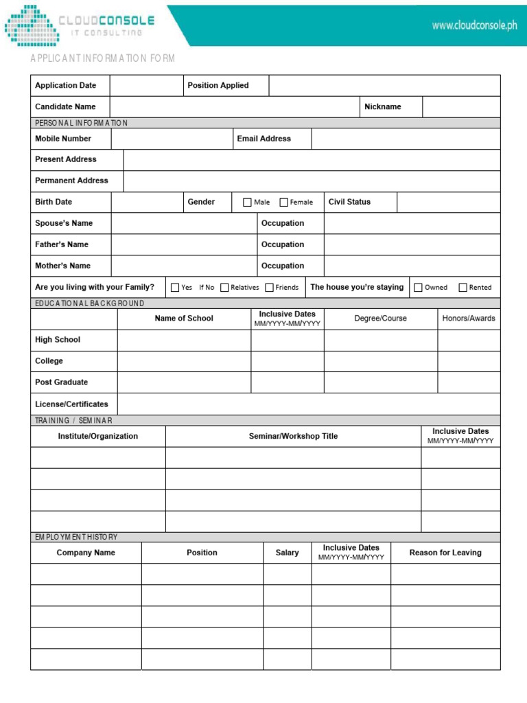 Applicant Information Form - IT Dispatcher | PDF | Application Software | Computing