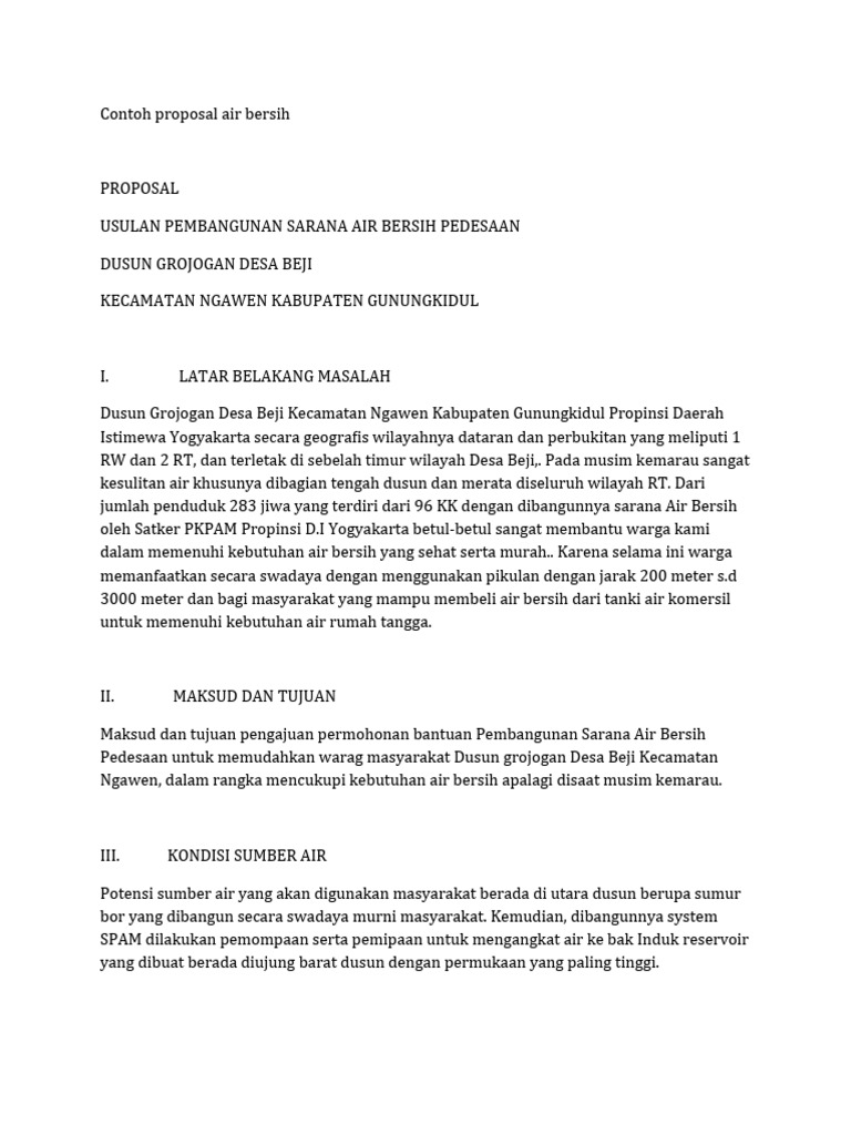 Contoh Proposal Air | PDF