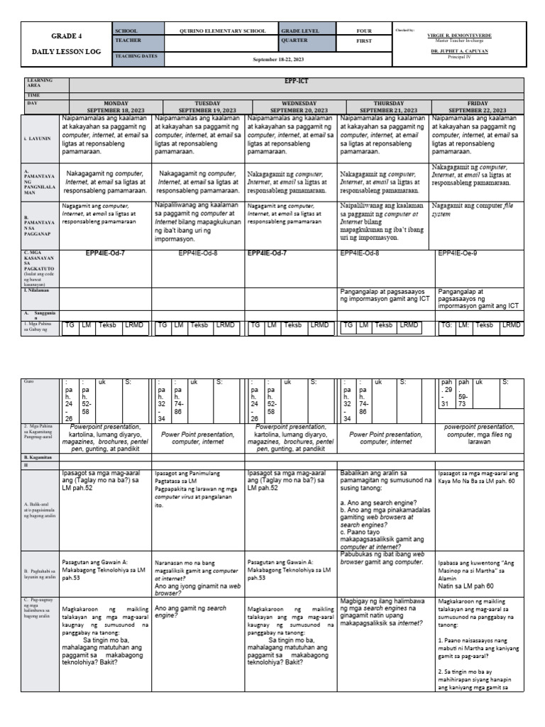 Epp-Ict DLL q1 Week4 | PDF