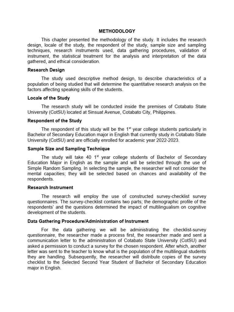 Methodology | PDF | Survey Methodology | Methodology