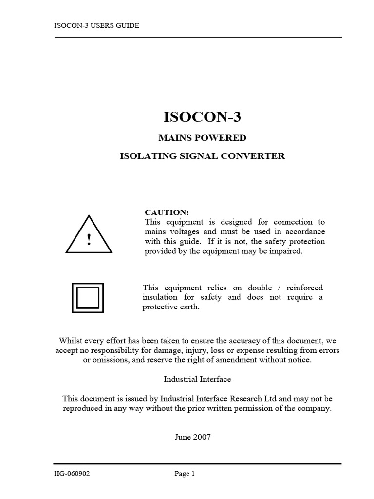 ISOCON-3 Signal Converter Guide | PDF | Power Supply | Thermocouple