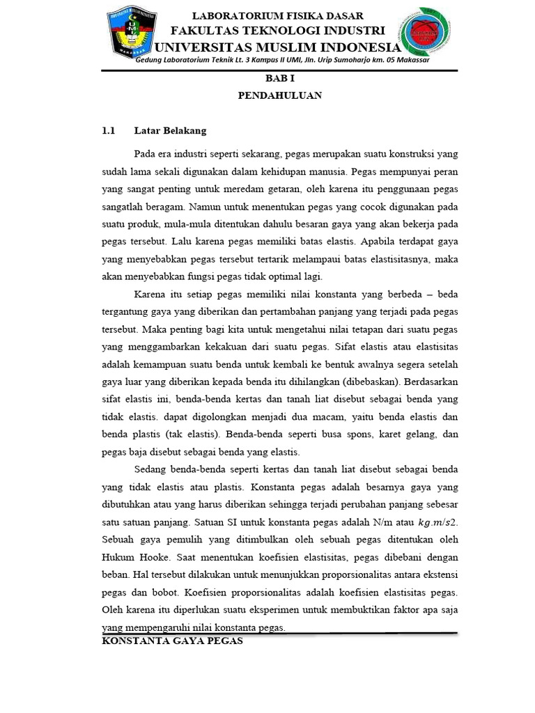 Konstanta Gaya Pegas 3A FIX | PDF