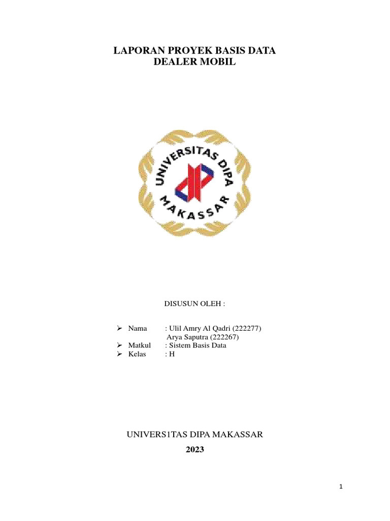 ERD untuk Database Dealer Mobil | PDF
