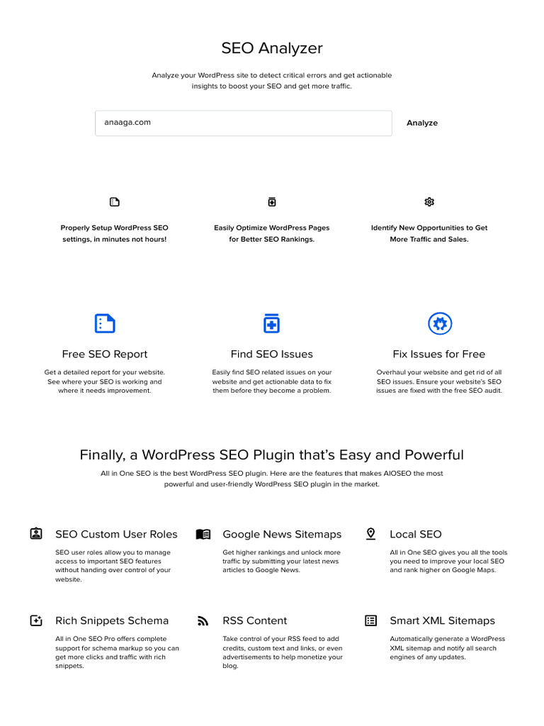 FREE SEO Analyzer Tool - Generate Website SEO Audit Report | PDF