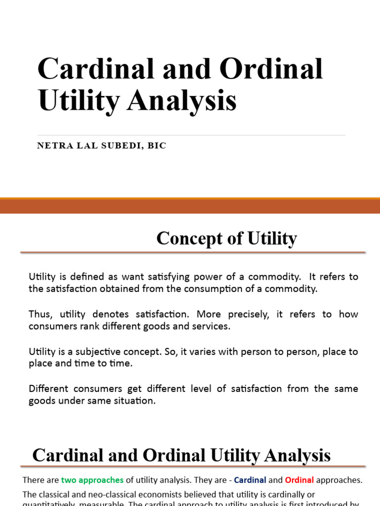 Cardinal Utility Analysis | PDF | Utility | Marginal Utility