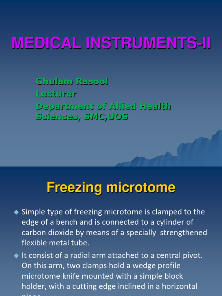 Freezing Microtome vs. Cryostat: Overview | PDF | Knife | Chemistry