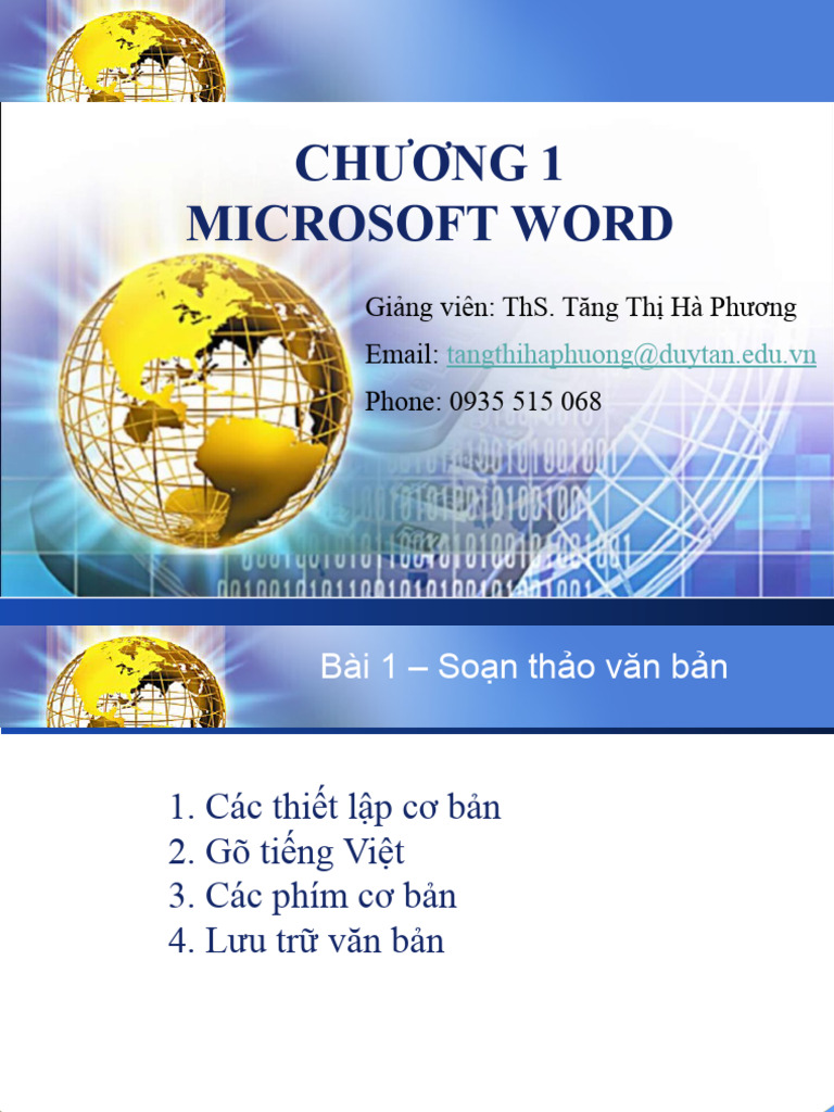 Chuong 1 - MS Word | PDF