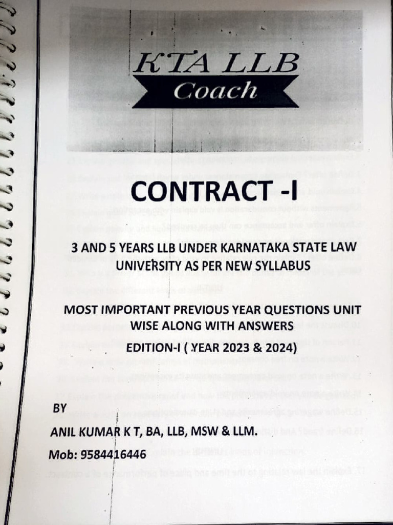KTA CONTRACT-1 Notes-1 | PDF