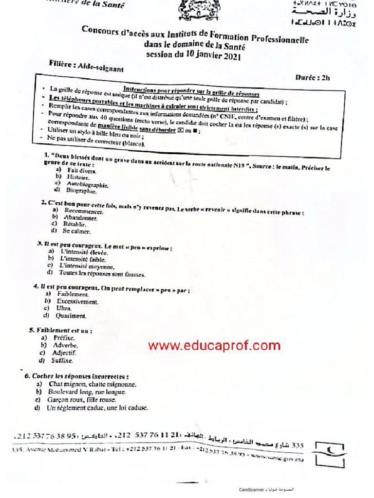 Examen Ifps 2021 | PDF