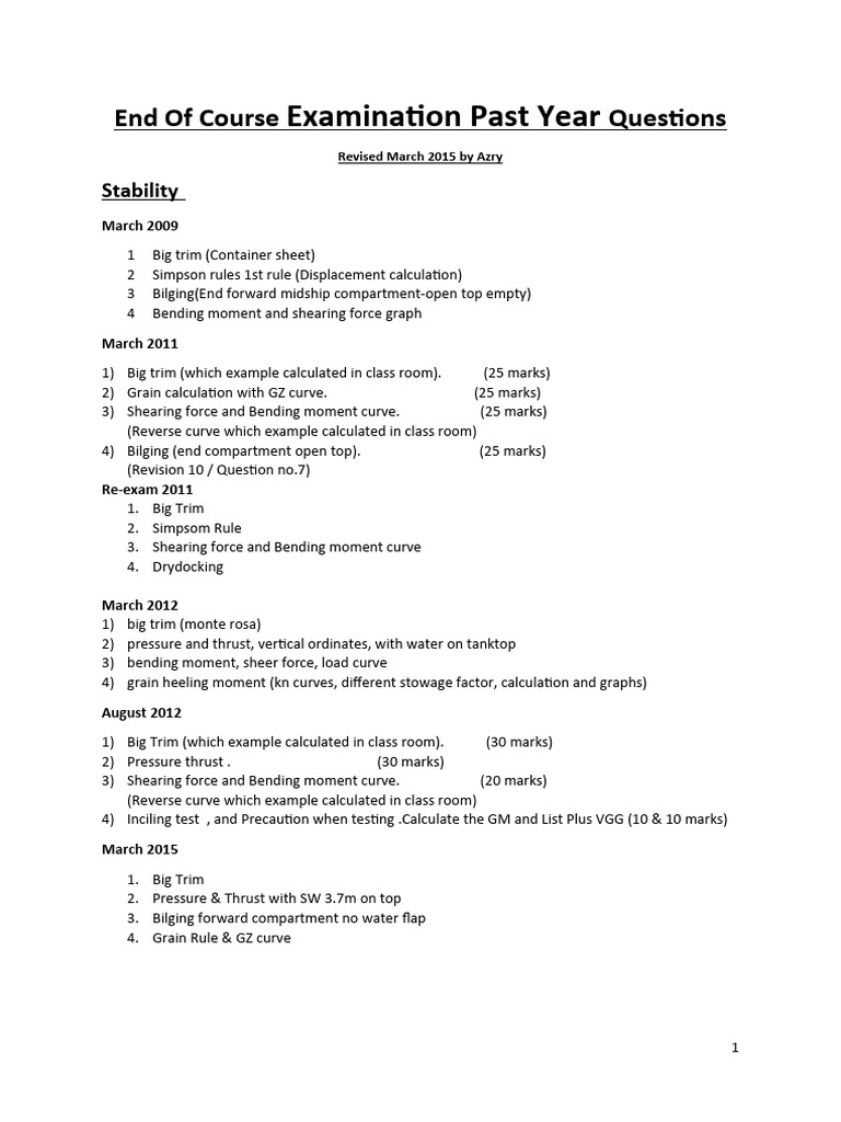 6 COPY Combined EOC Sample Papers March 2015 | PDF | Compass | Cargo