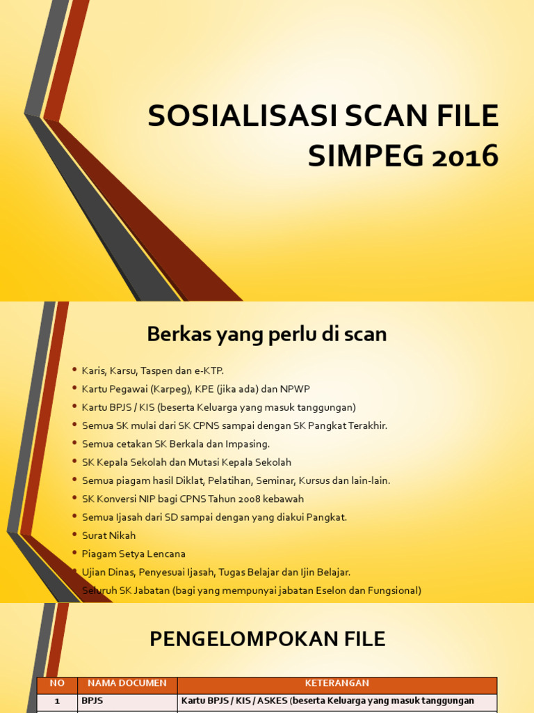 Sosialisasi Scan File Simpeg 2016 | PDF