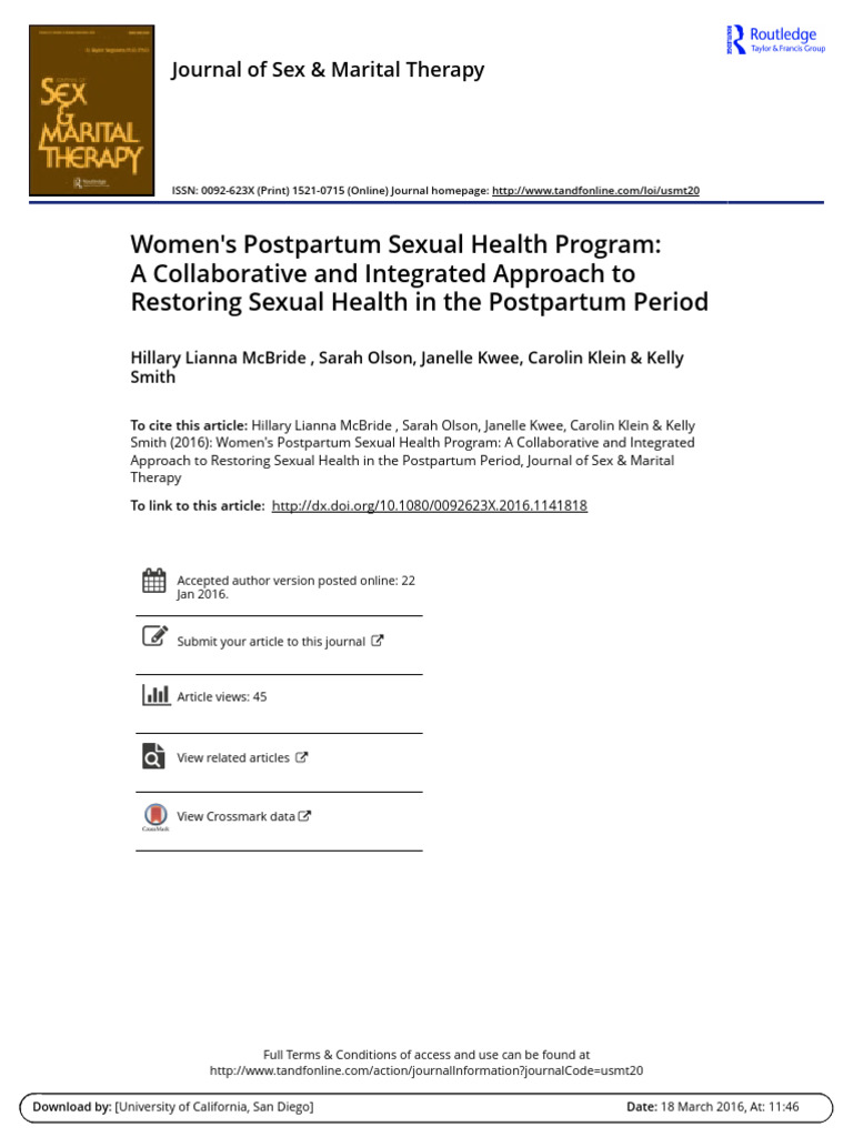 Women's Postpartum Sexual Health Program | PDF | Human Reproduction ...