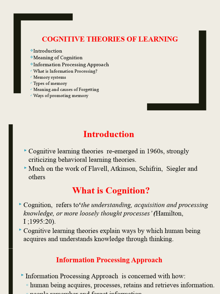 Information Processing Approach | Download Free PDF | Memory | Learning