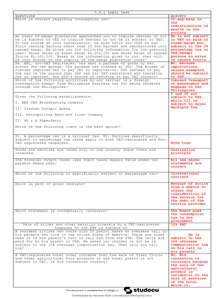 Tax 101 Reviewer For Business and Transfer Tax | PDF | Value Added Tax ...