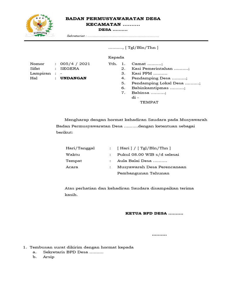 Surat Undangan BPD | PDF