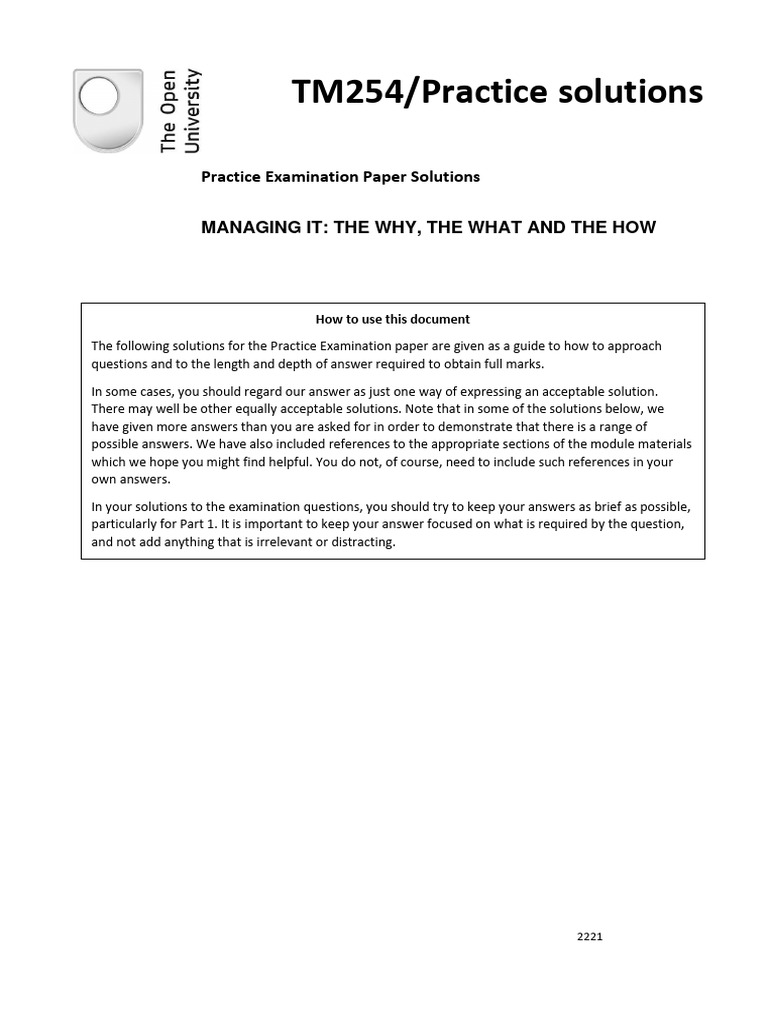 TM254 Exam Practice Solutions Guide | PDF | Backup | Encryption