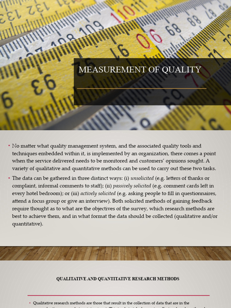 Quality Measurements | PDF | Focus Group | Survey Methodology