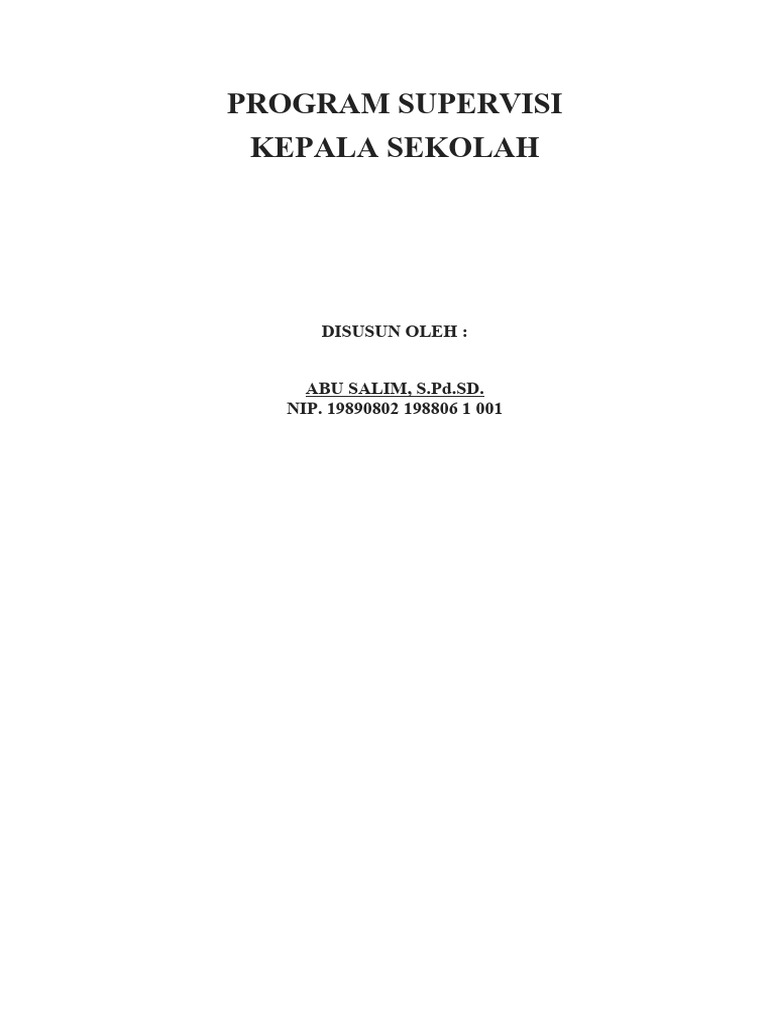 Program Supervisi Kepala Sekolah | PDF