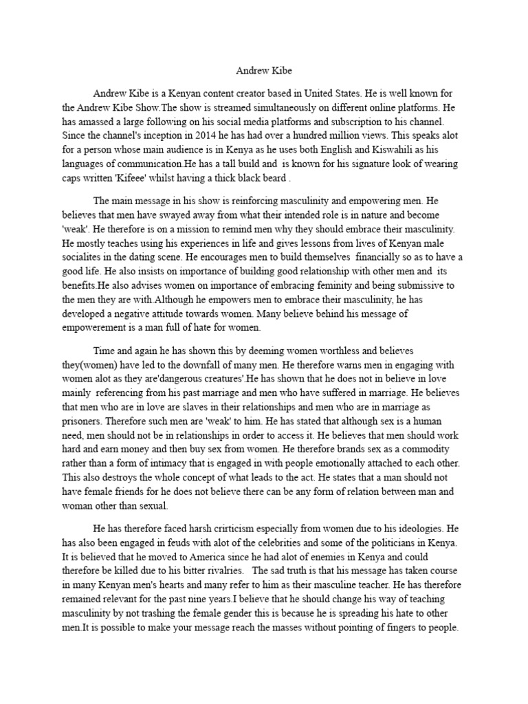 Andrew Kibe | PDF | Communication | Social Psychology
