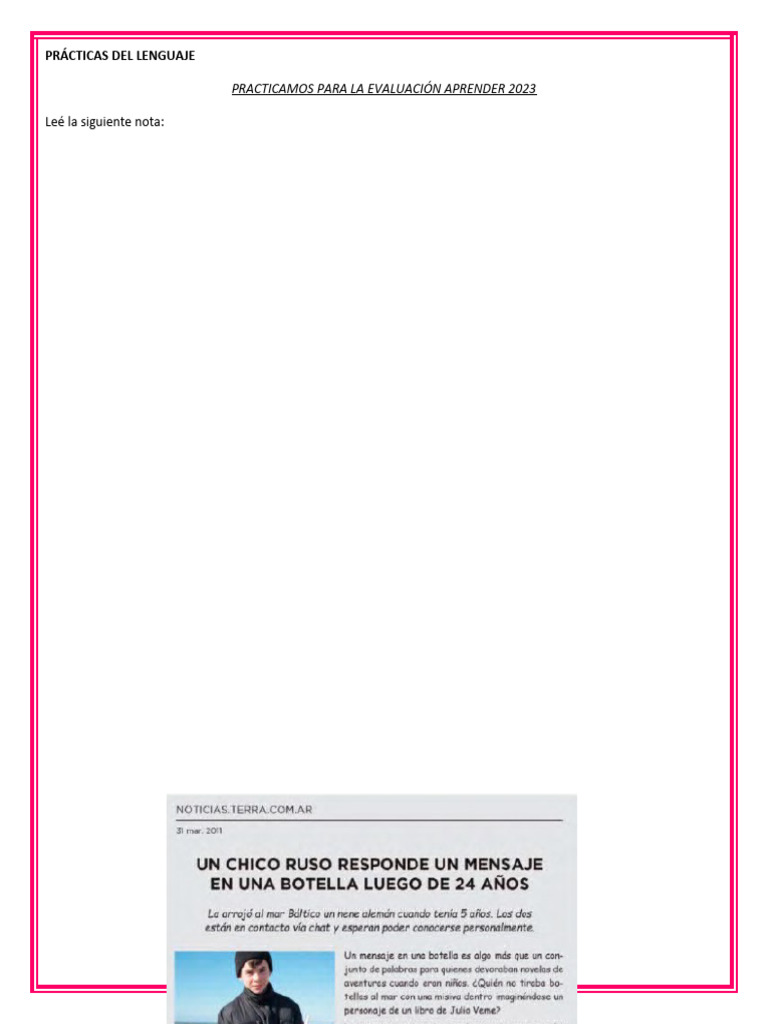 PDL Repasamos para Evaluación Aprender | PDF