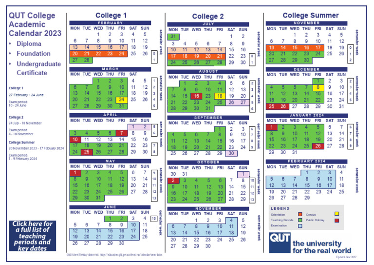QUT College Academic Calendar | PDF