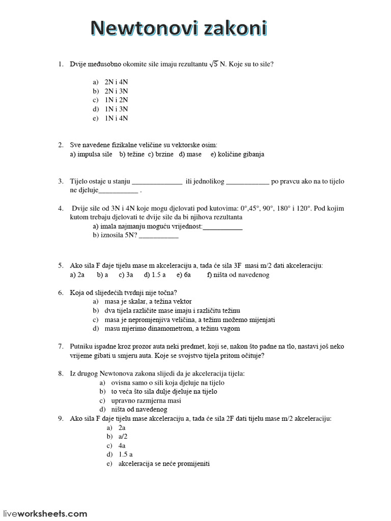 Newtonovi Zakoni | PDF