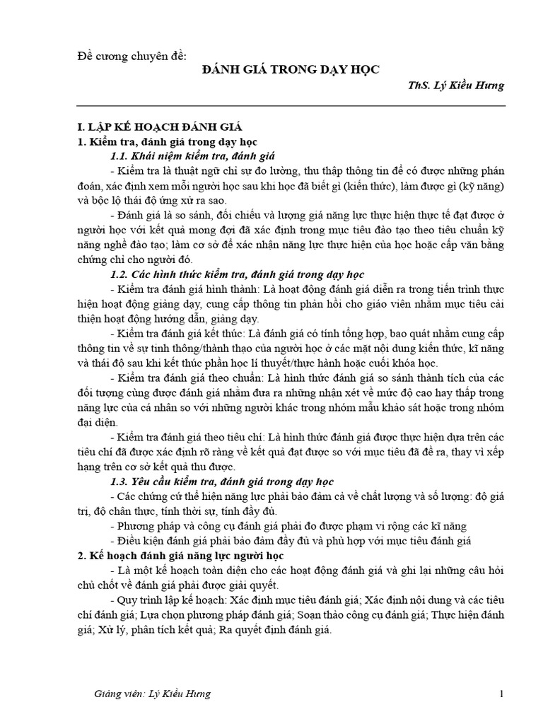 VTE - TL Danh Gia Trong Day Hoc (Gui HV) | PDF