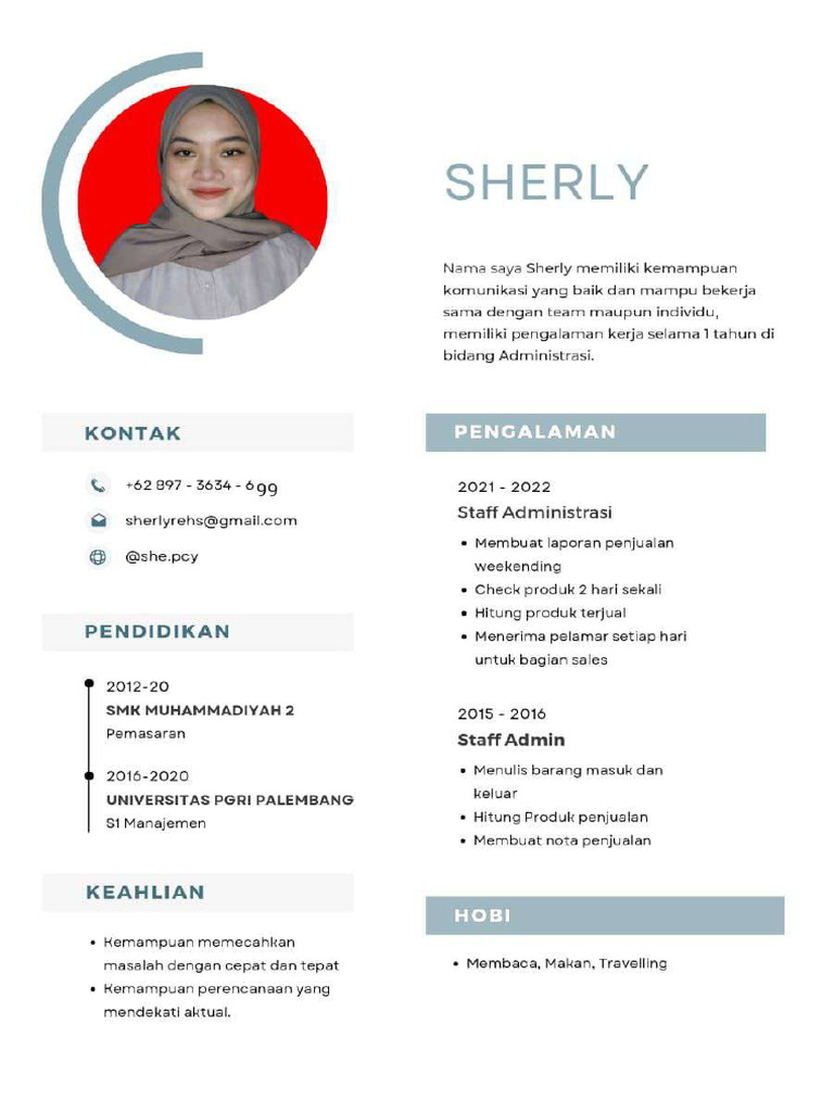CV Sherly | PDF