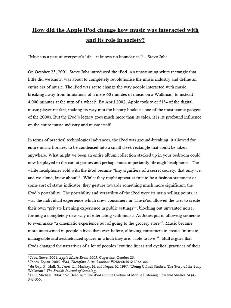 B184268-How Did The Apple Ipod Change How Music Was Interacted With and ...