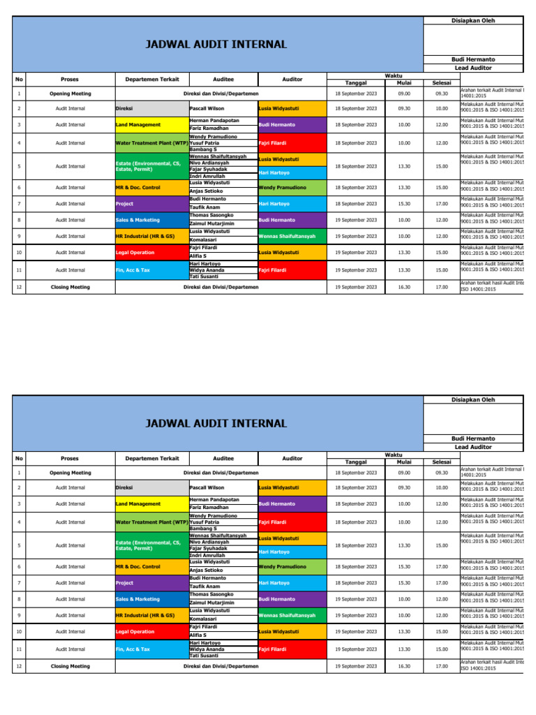 Schedule Audit Internal | Download Free PDF | Financial Economics ...