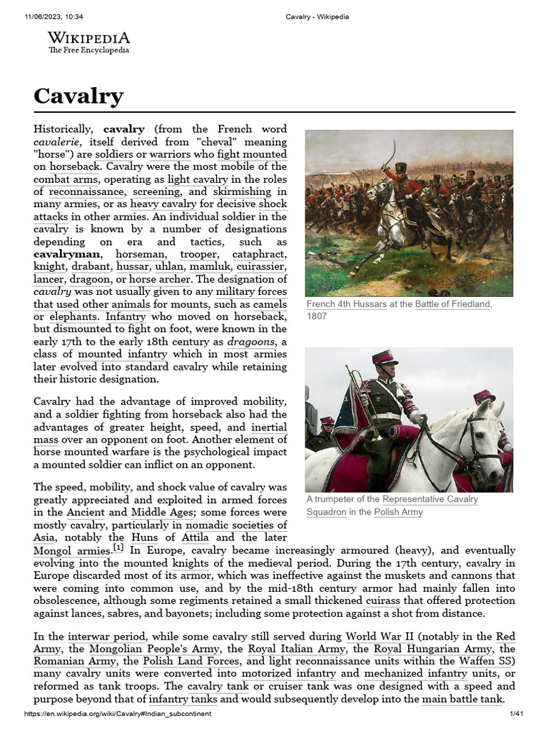Cavalry | PDF | Cavalry | Infantry