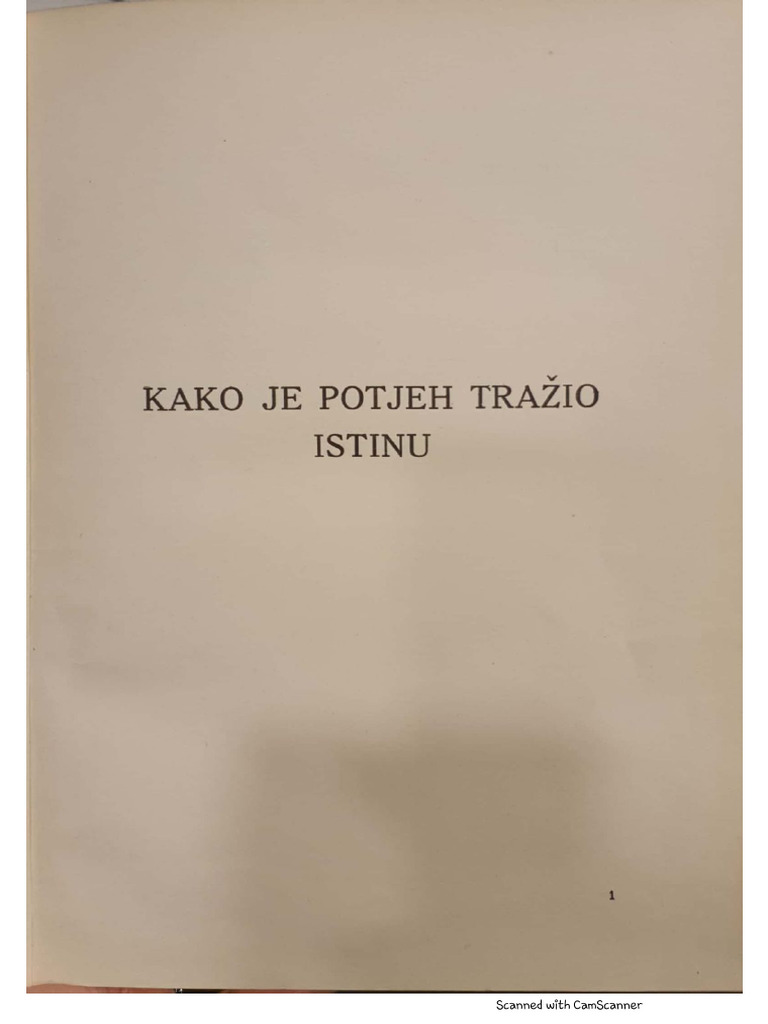 Kako Je Potjeh Tražio Istinu | PDF