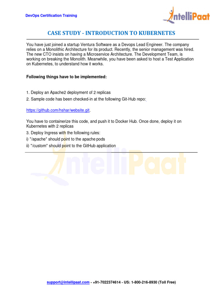 Case-study-Introduction-to-Kubernetes | PDF