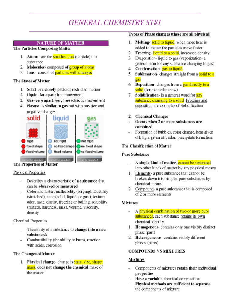 General Chemistry Topic 1 Reviewer | PDF | Ion | Chemistry