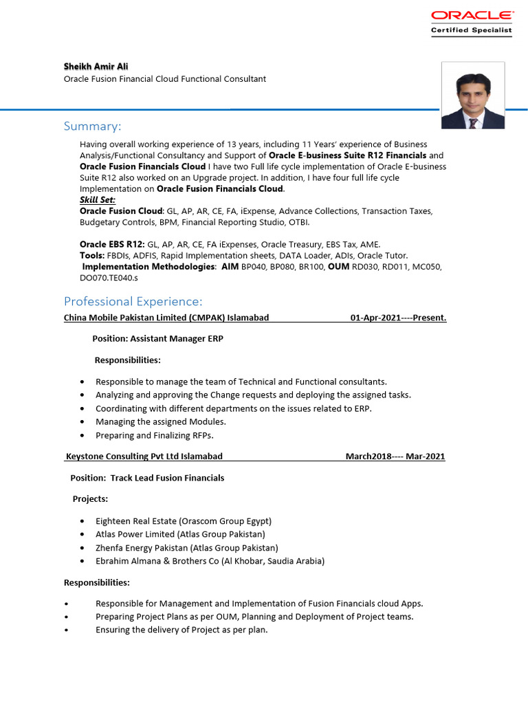 Amir Ali CV | PDF | Accounts Payable | Business