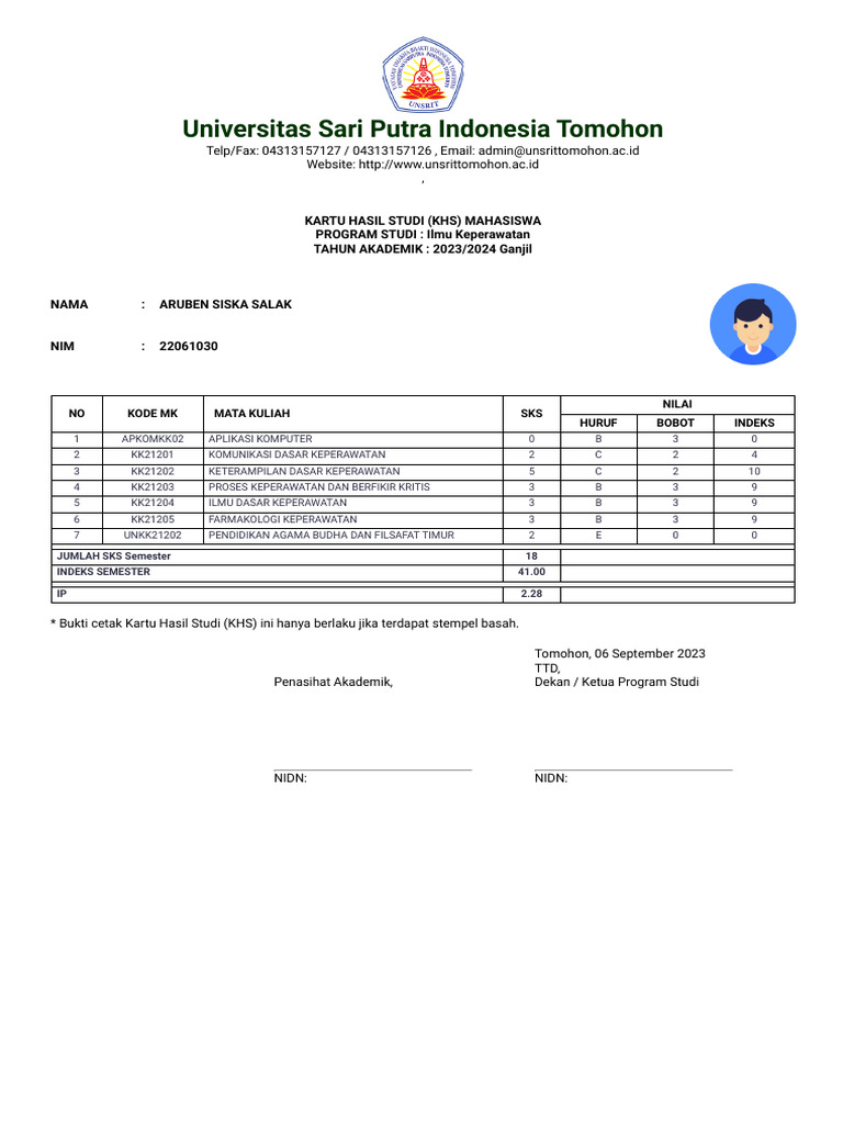 Universitas Sari Putra Indonesia Tomohon | PDF