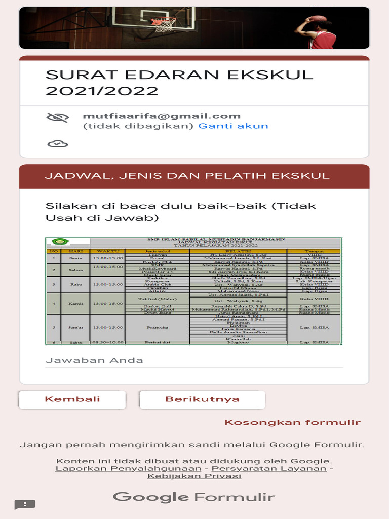 Surat Edaran Ekskul 20212022 2 | PDF