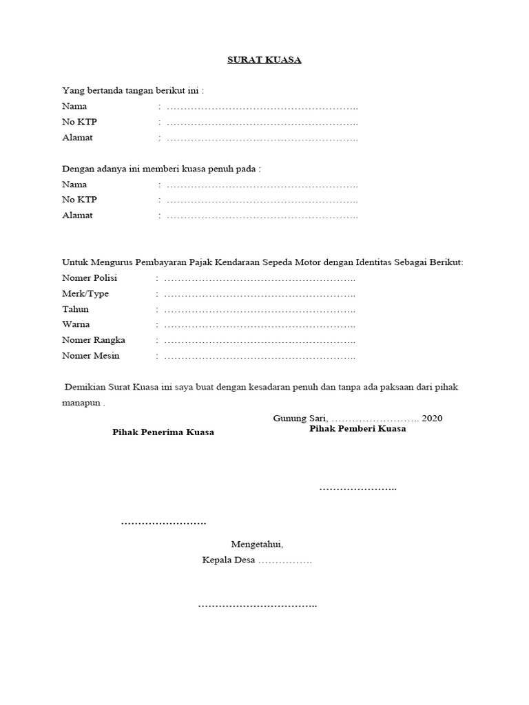Surat Kuasa Pajak | PDF Surat Kuasa Pajak | PDF