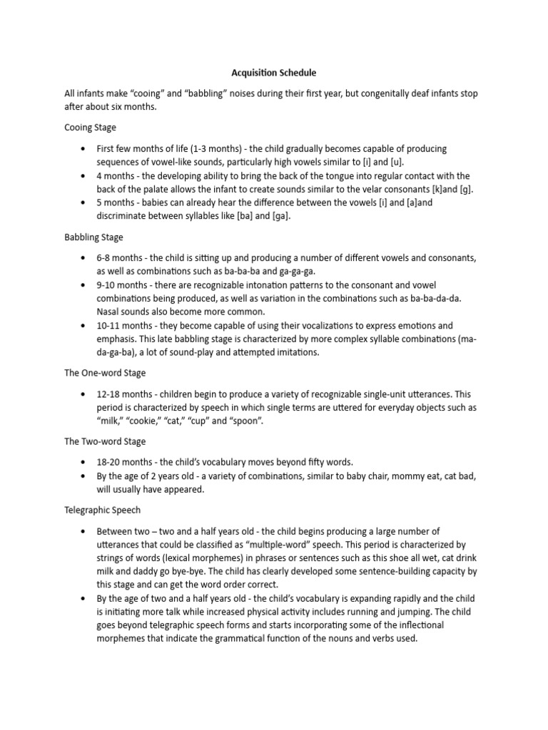 Acquisition Schedule | PDF