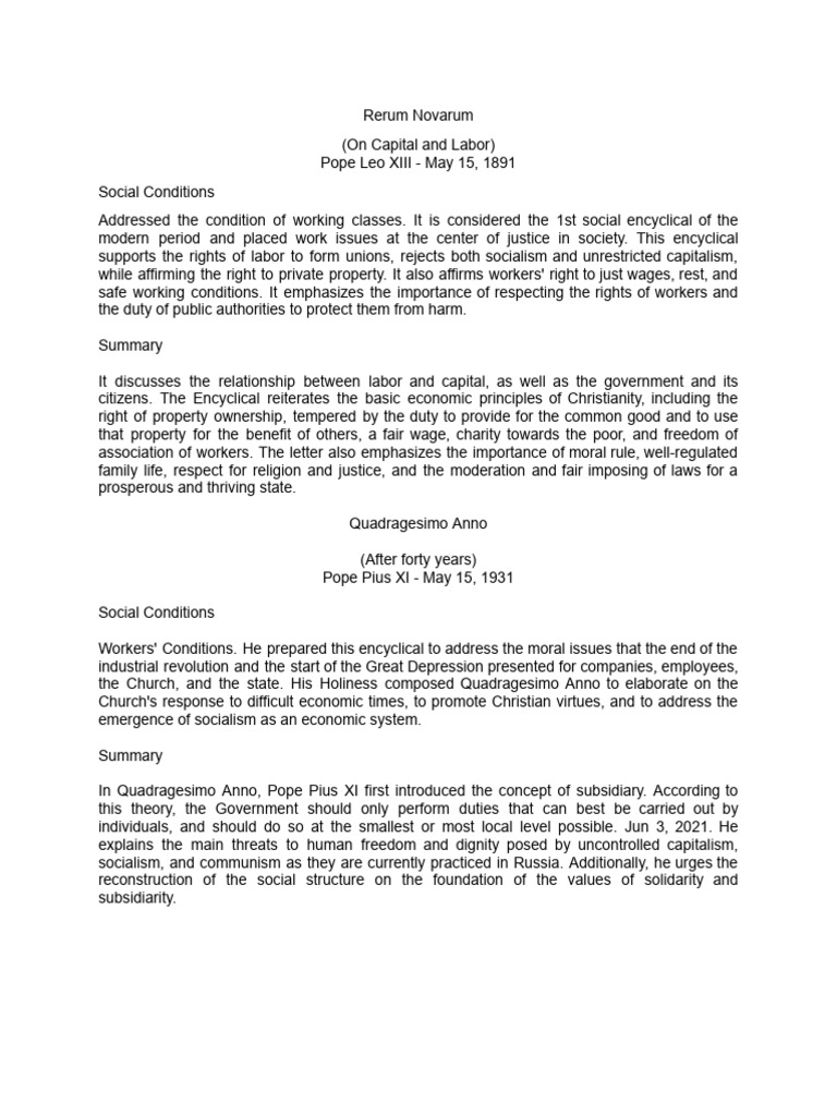 Encyclical Letters | PDF