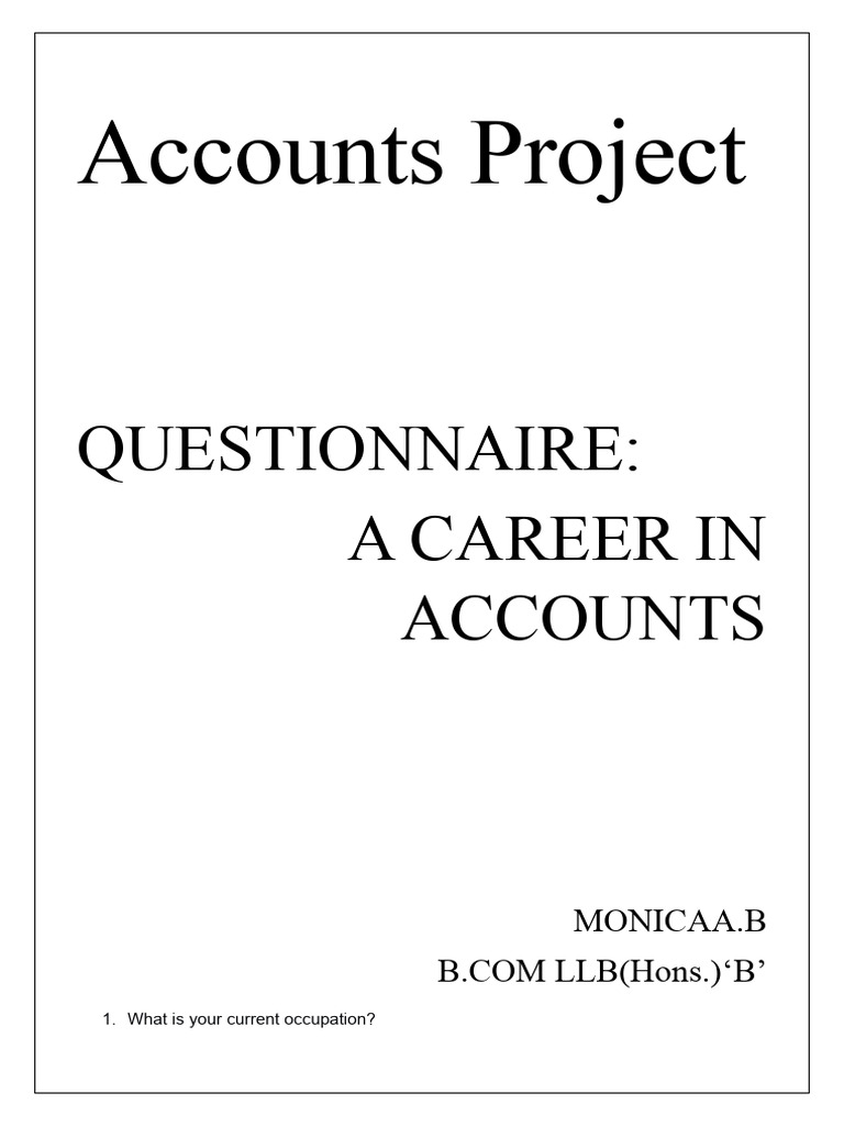 Accounts Project Bcom 1year | PDF | Accounting | International ...