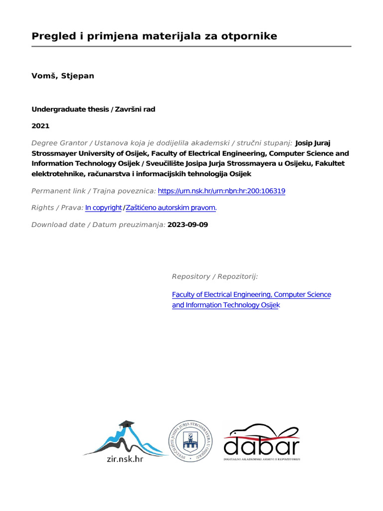 Vrste Otpornika | PDF