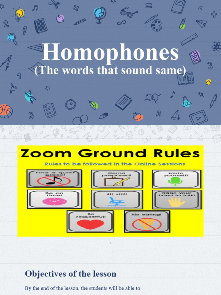 Homophones Online Lesson | PDF
