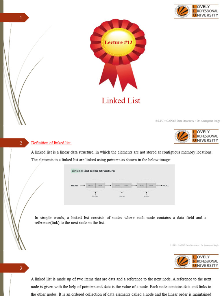 Lecture 12 Linked List | PDF